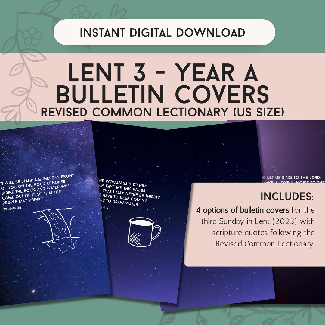 Printable Bulletin Covers for Third Sunday in Lent (lent 3 Year A ...