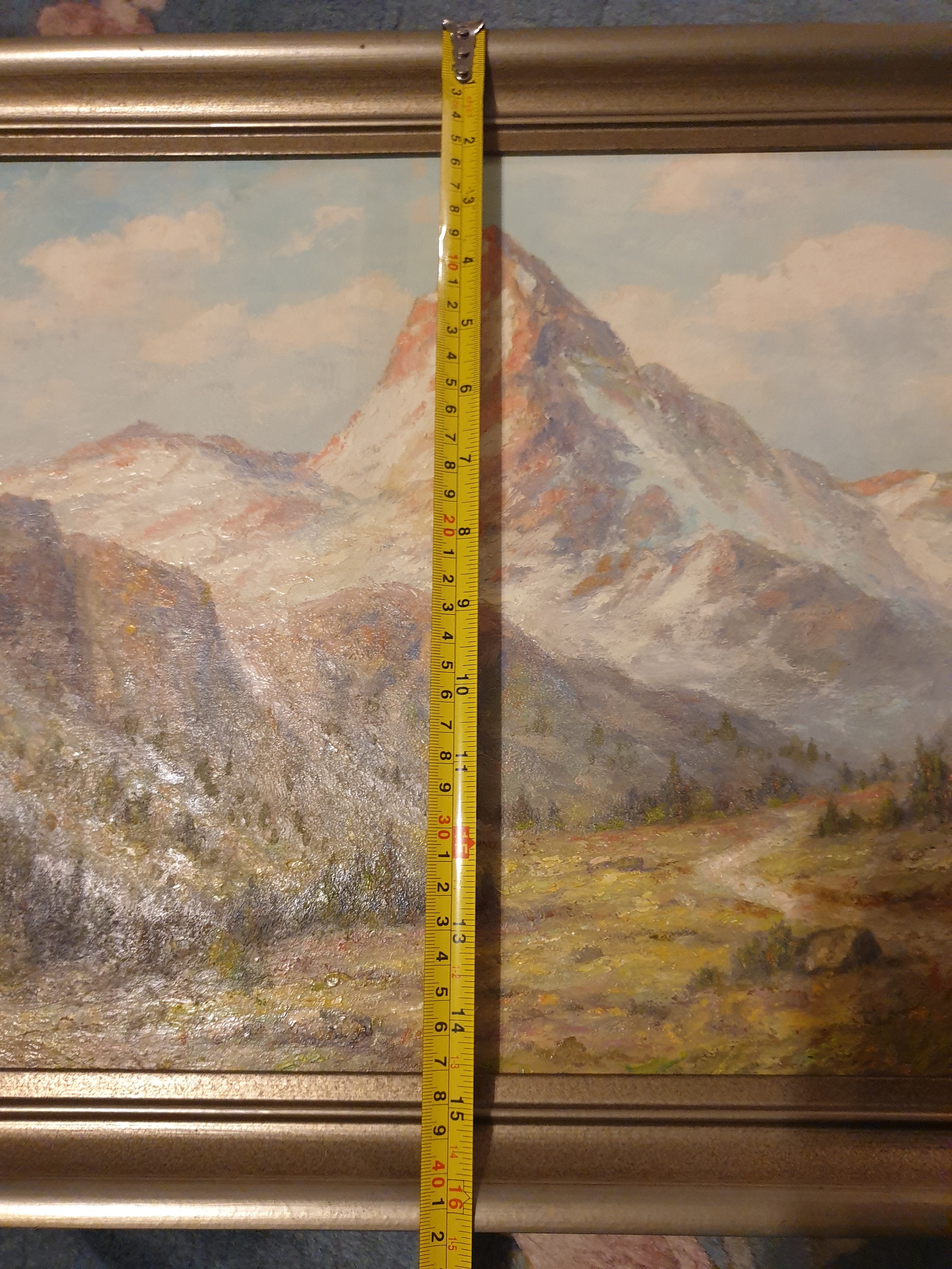 Antique Oil Painting Mountain Landscape 4256cm Signed by JAN FOKKEN Ca ...