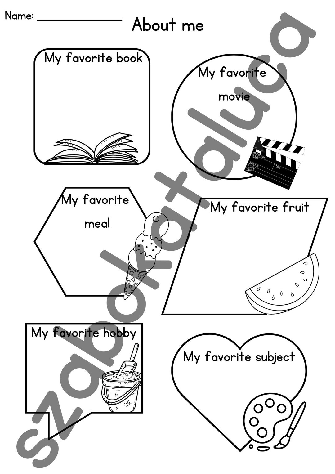 About Me / My Favourite Things / Classroom Management Worksheet / Get ...