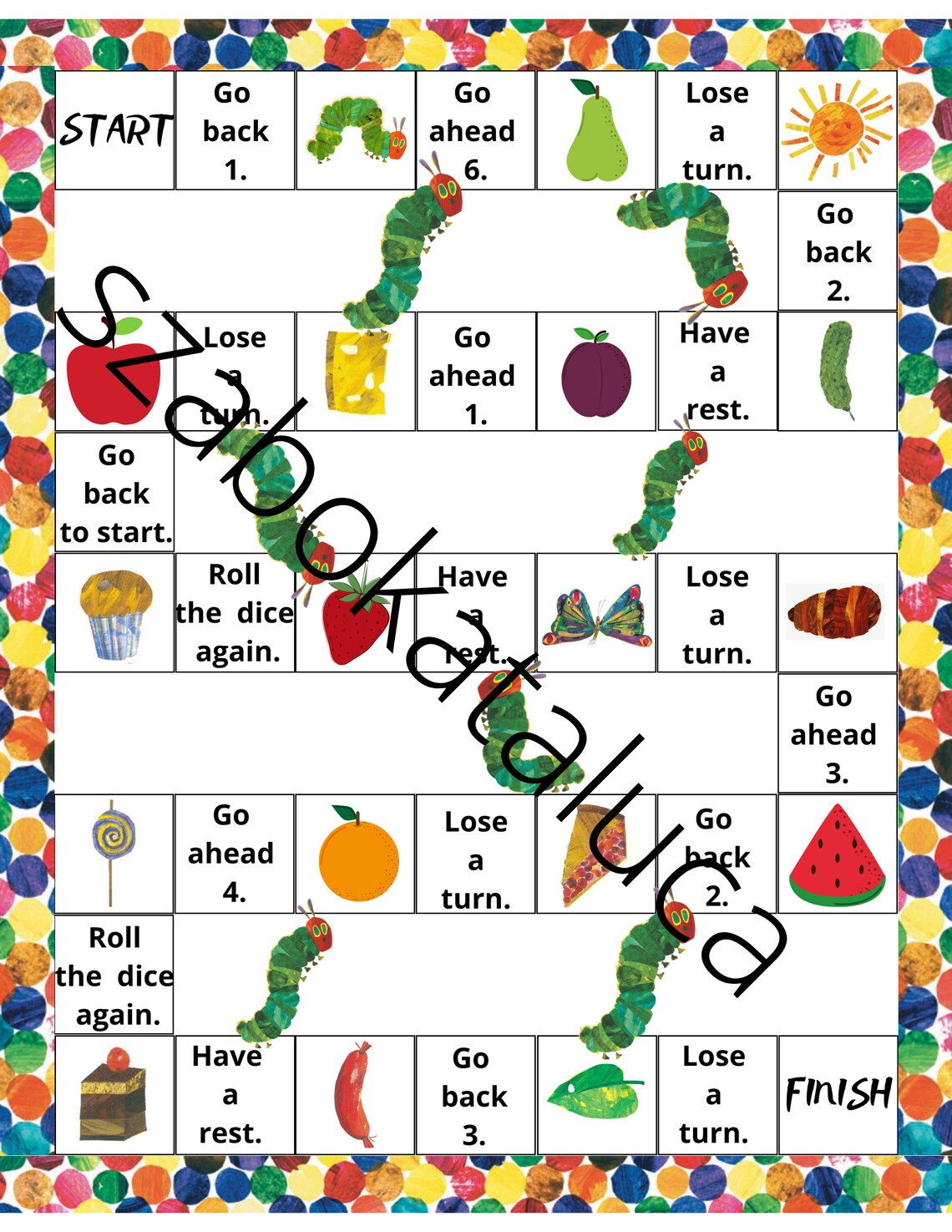 The Very Hungry Caterpillar Board Game / Printable Game / Colorful ...