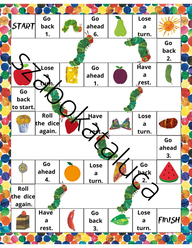 The Very Hungry Caterpillar Board Game / Printable Game / Colorful ...