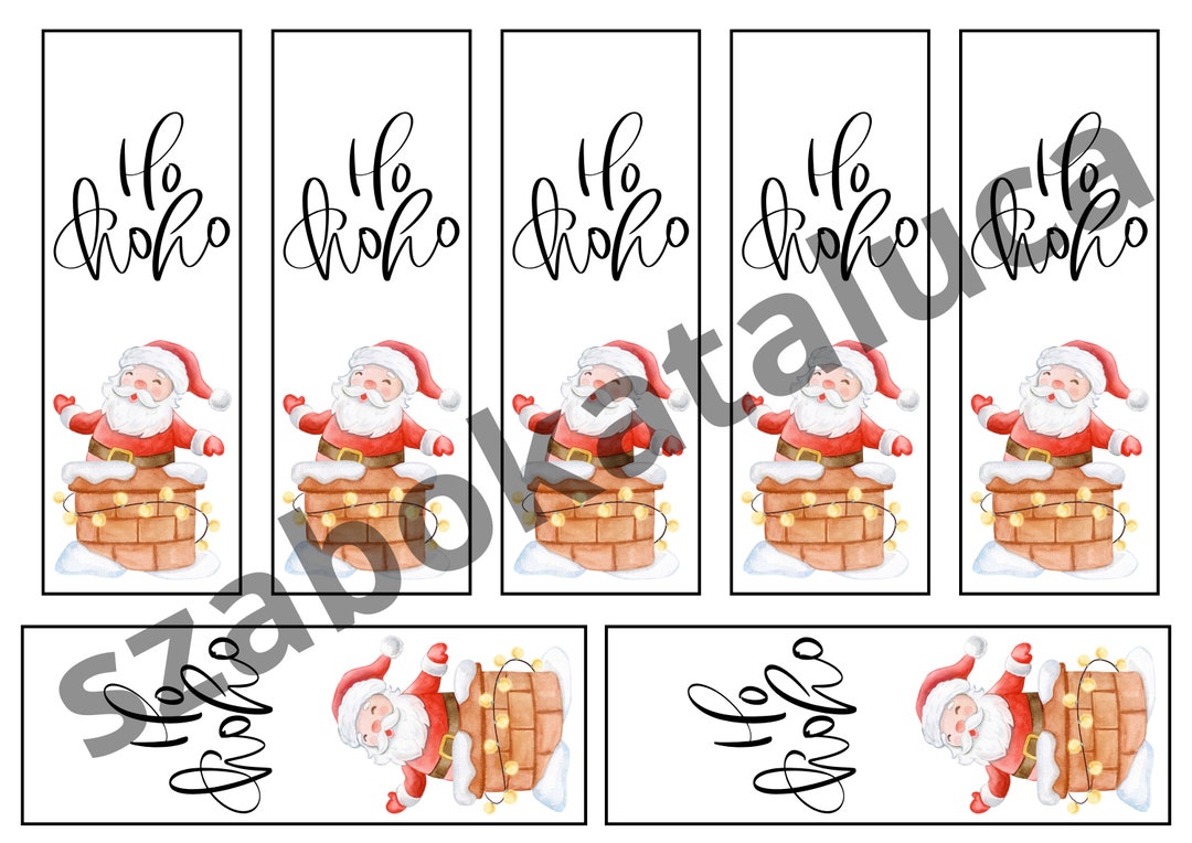 Christmas Bookmarks Santa Claus Bookmark Christmas Holiday Bookmarks ...