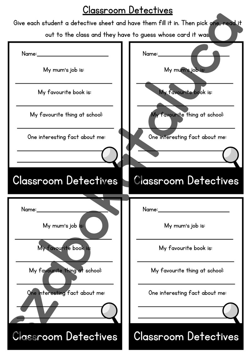Classroom Detectives Classroom Game / Ice Breaker Game for the ...