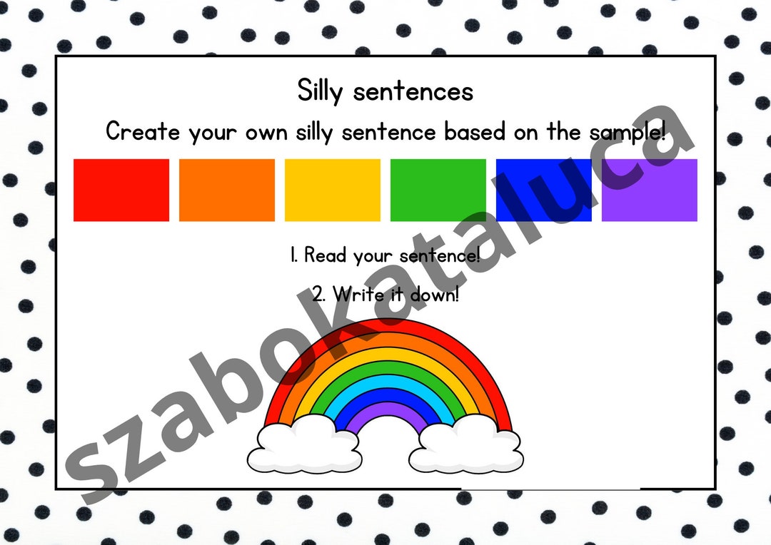 Silly Sentences / Sentence Building Activity / Funny Writing Activity ...