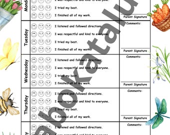 Behavior Sheet / Kids Behavior Chart / Track Your Behavior Progress ...