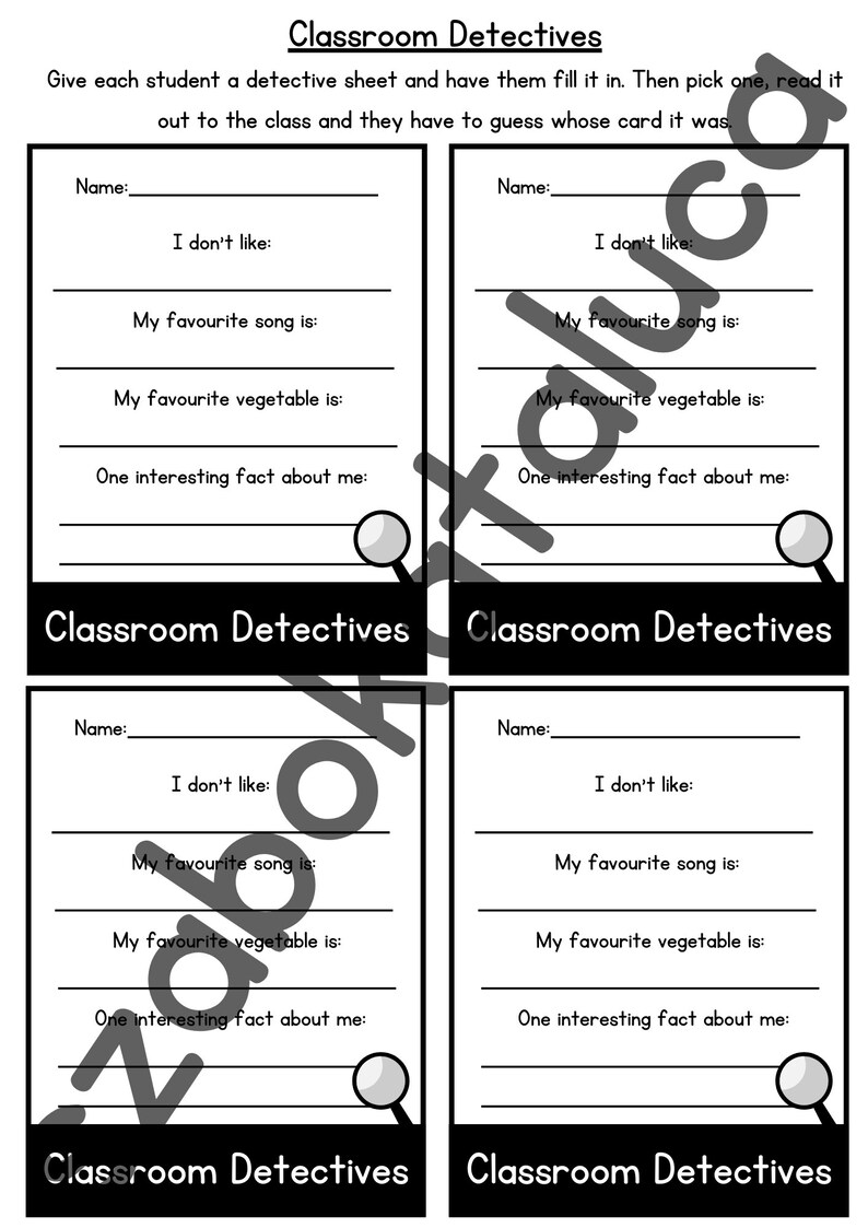 Classroom Detectives Classroom Game / Ice Breaker Game for the ...