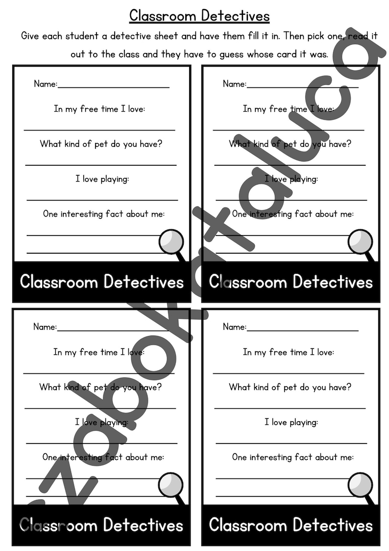 Classroom Detectives Classroom Game / Ice Breaker Game for the ...