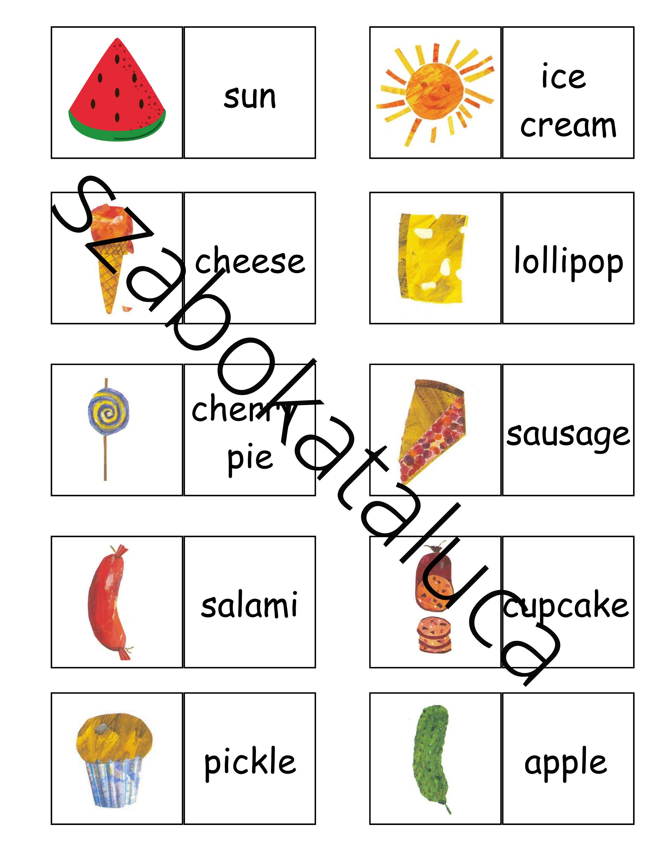 The Very Hungry Caterpillar Dominoes / Printable Dominoes / Digital ...