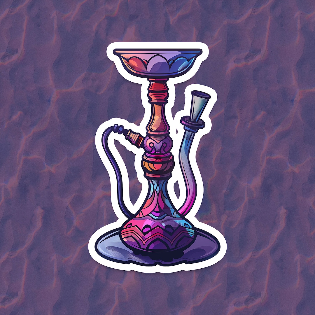 Purple Hookah Sticker | Shisha Vinyl Sticker | Sticker Gift | Alt ...