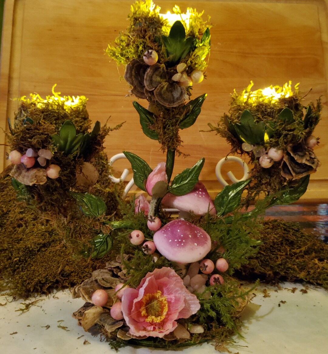 Blushing Forest Candelabra - Etsy