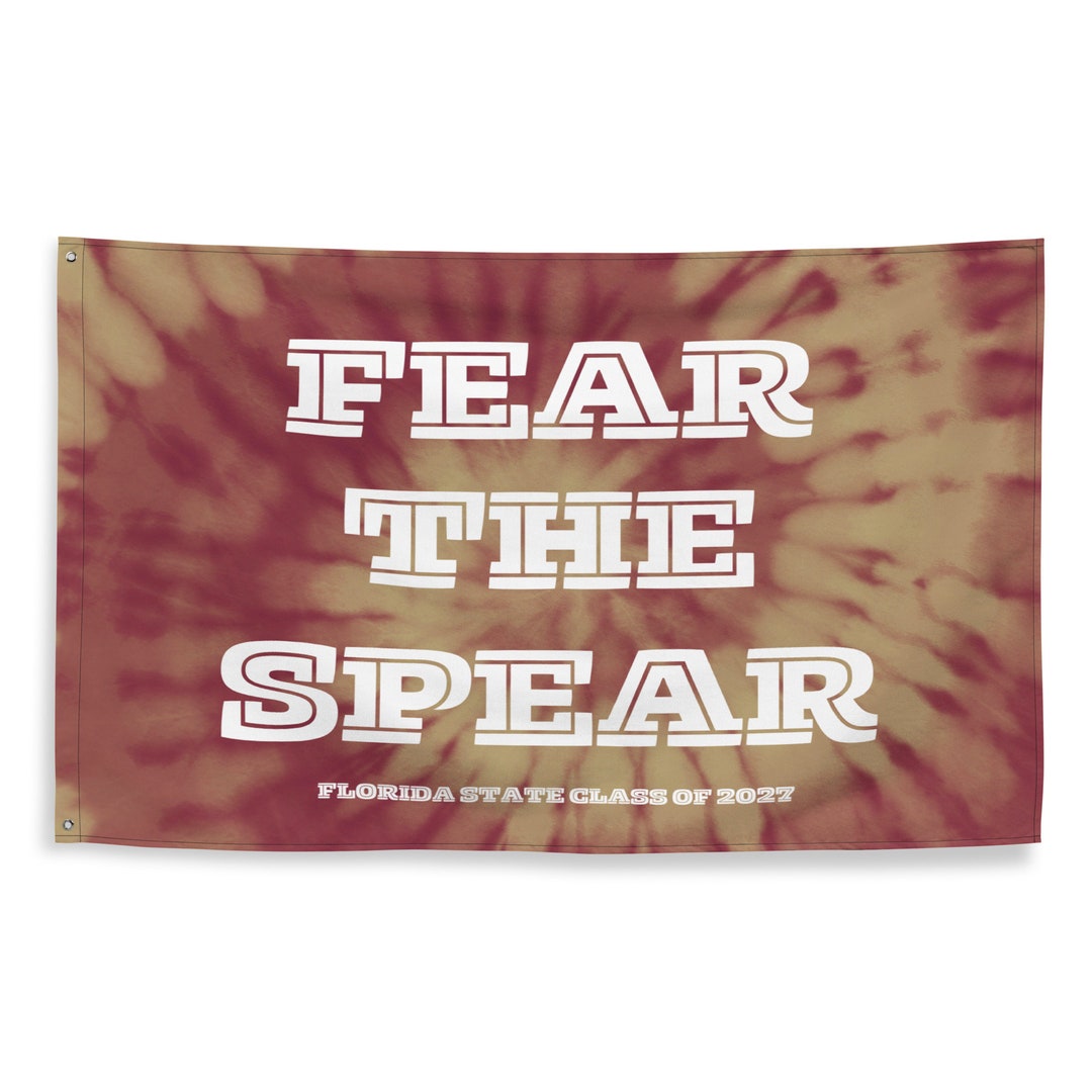 Fear the Spear Tie Dye FSU Flag, FSU Flag, Large FSU Banner, Florida ...