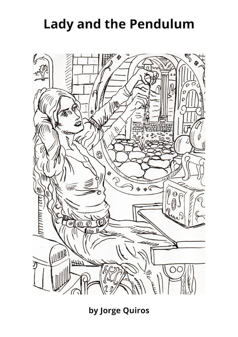 Adult Coloring Page - Instant Printable Download - Lady and the ...