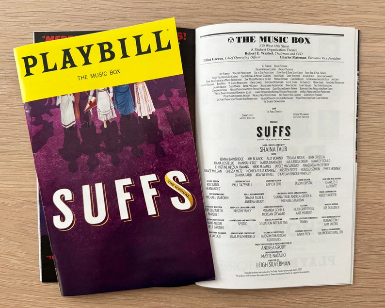 SUFFS Broadway Playbill, Musical Theater Program Booklet, Original Cast ...