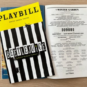Beetlejuice Broadway Playbill, Original Cast, Alex Brightman, Musical ...
