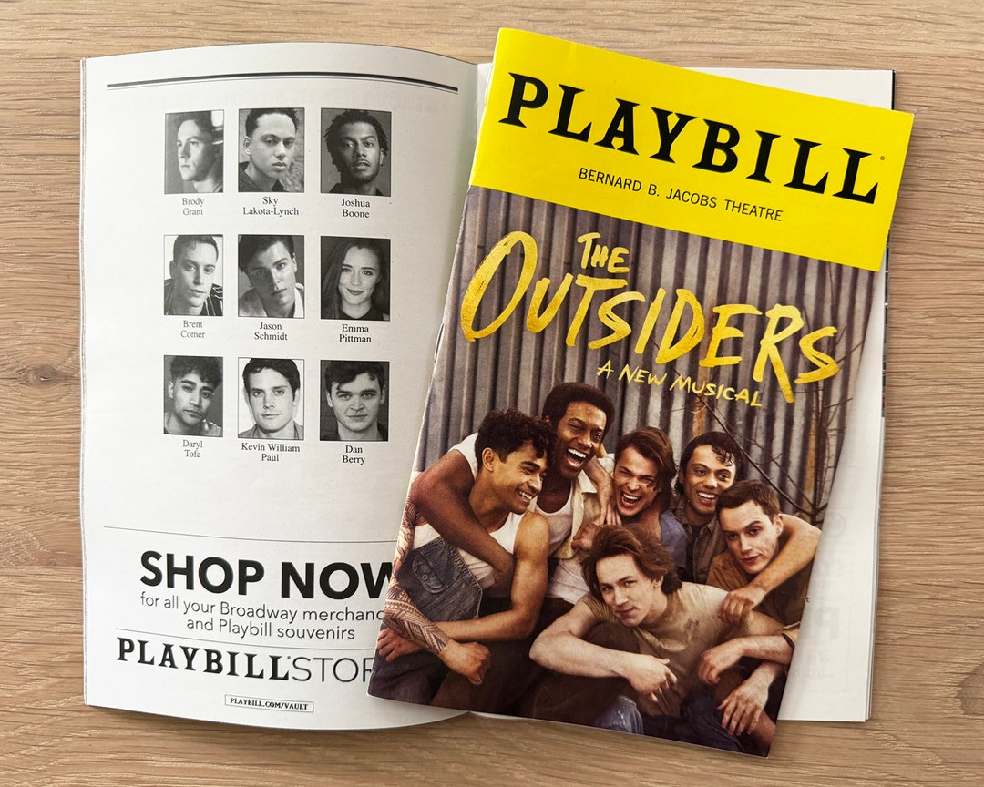 The Outsiders Musical Broadway Playbill, Theater Program Booklet, Brody ...