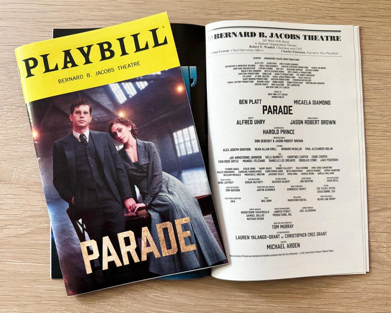 Parade Broadway Playbill: Ben Platt, Original Cast, 2023 - Etsy
