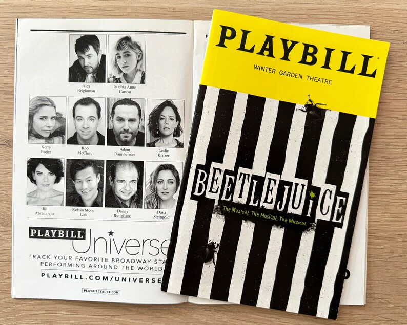 Beetlejuice Broadway Playbill, Original Cast, Alex Brightman, Musical ...