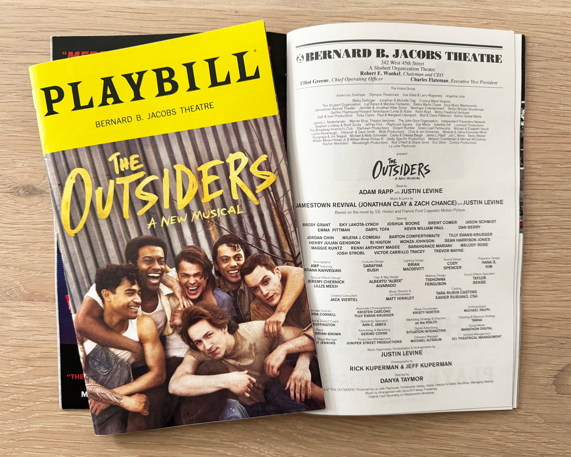 The Outsiders Musical Broadway Playbill, Theater Program Booklet, Brody ...