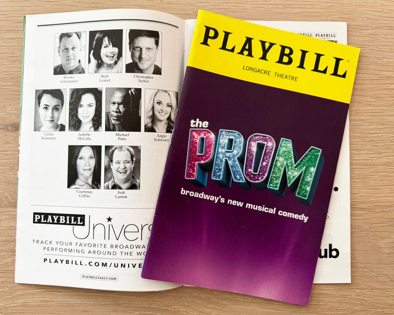 The Prom Broadway Playbill, Musical Theater Program Booklet, Original ...