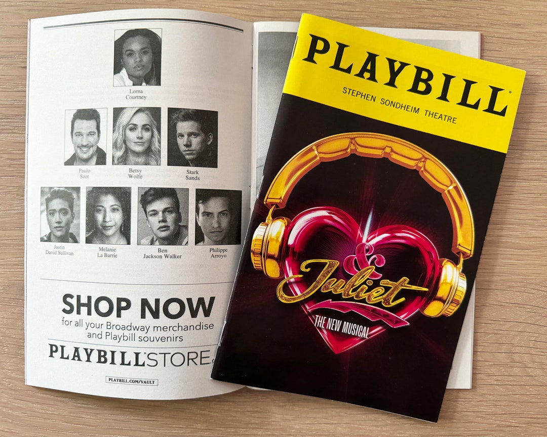 And & JULIET Broadway Playbill, Musical Theater Program Booklet ...