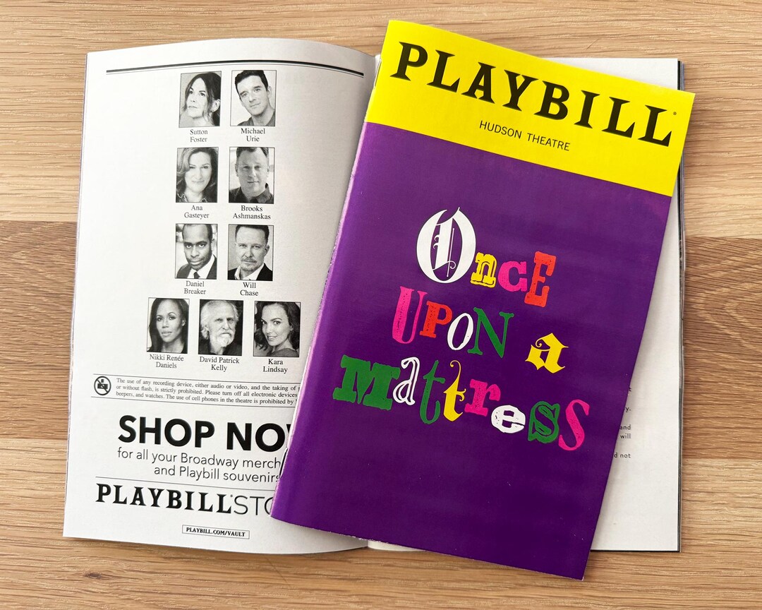 Once Upon A Mattress Broadway Playbill, Sutton Foster, Musical Theater ...