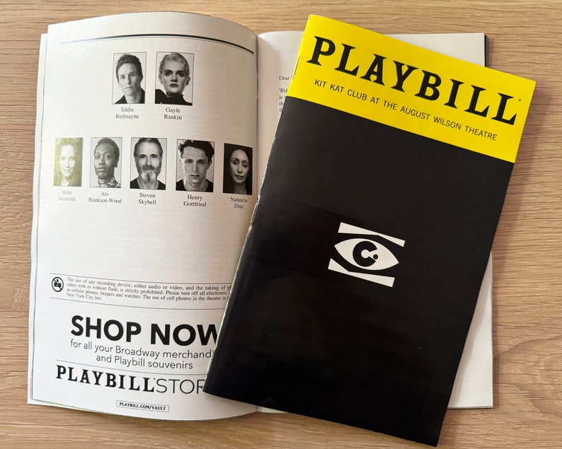 CABARET Broadway Playbill, Eddie Redmayne, Gayle Rankin, Bebe Neuwirth ...