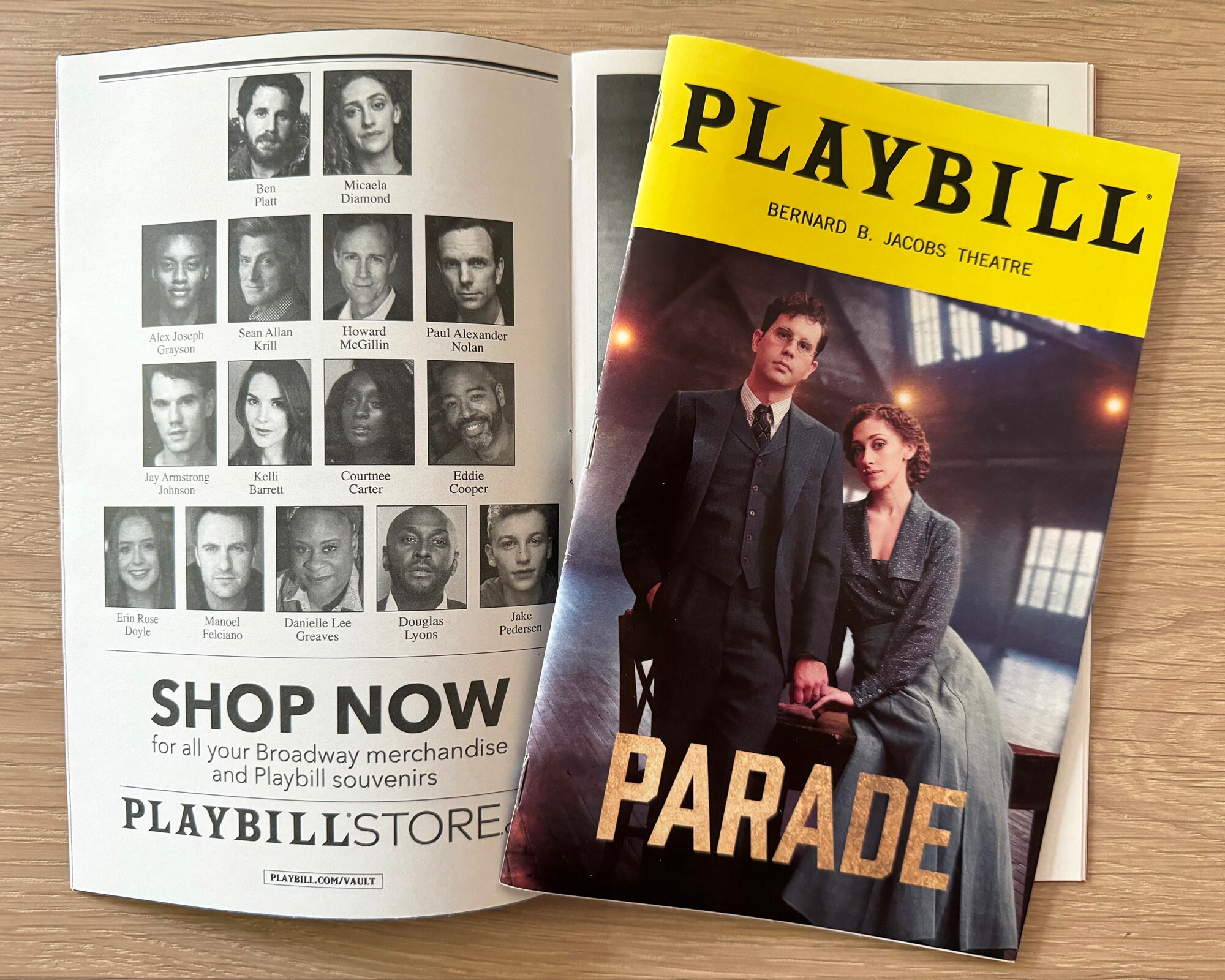 Parade Broadway Playbill: Ben Platt, Original Cast, 2023 - Etsy