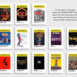 Broadway Playbill Prints, Mini Posters, Musical Theater Gift, Gallery ...