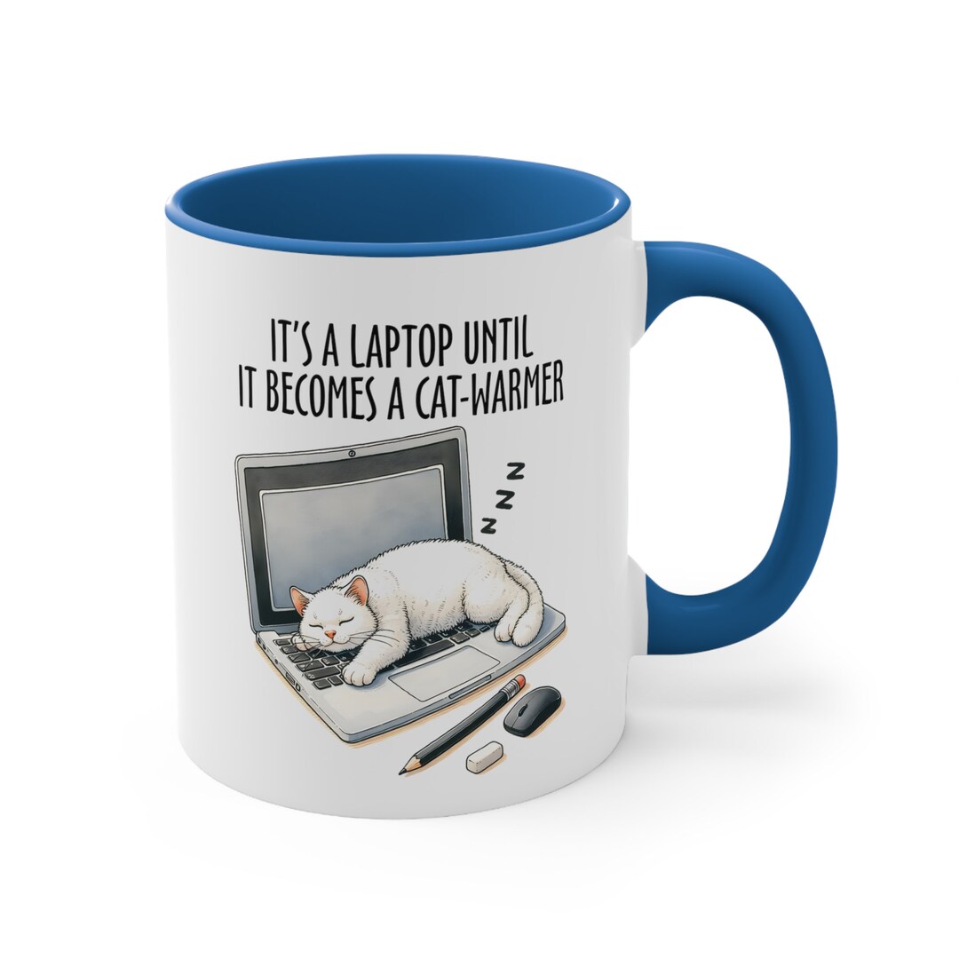 Cat Over Laptop Coffee Mug, Cat Coffee Mug, Funny Coffee Mug, Funny Pet ...