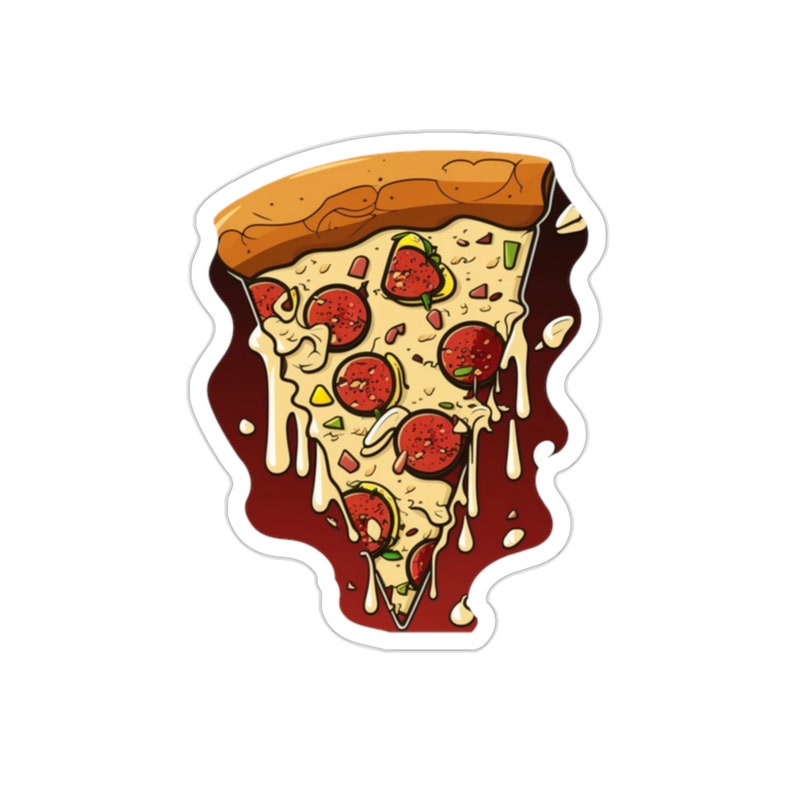 Pizza Slice Sticker Pepperoni Sticker Pizza Slice Sticker Cartoon Style ...