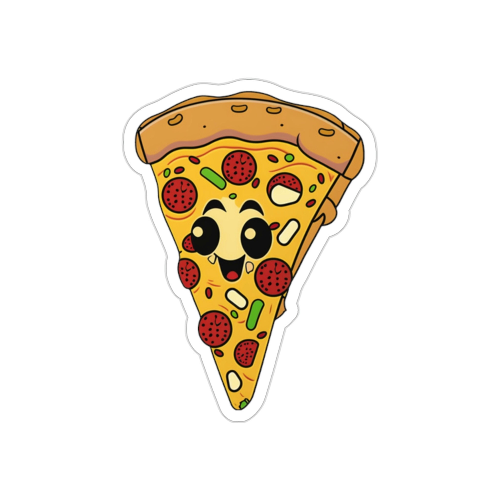 Pizza Sticker Pizza Slice Sticker Pizza Face Sticker Cartoon Style ...