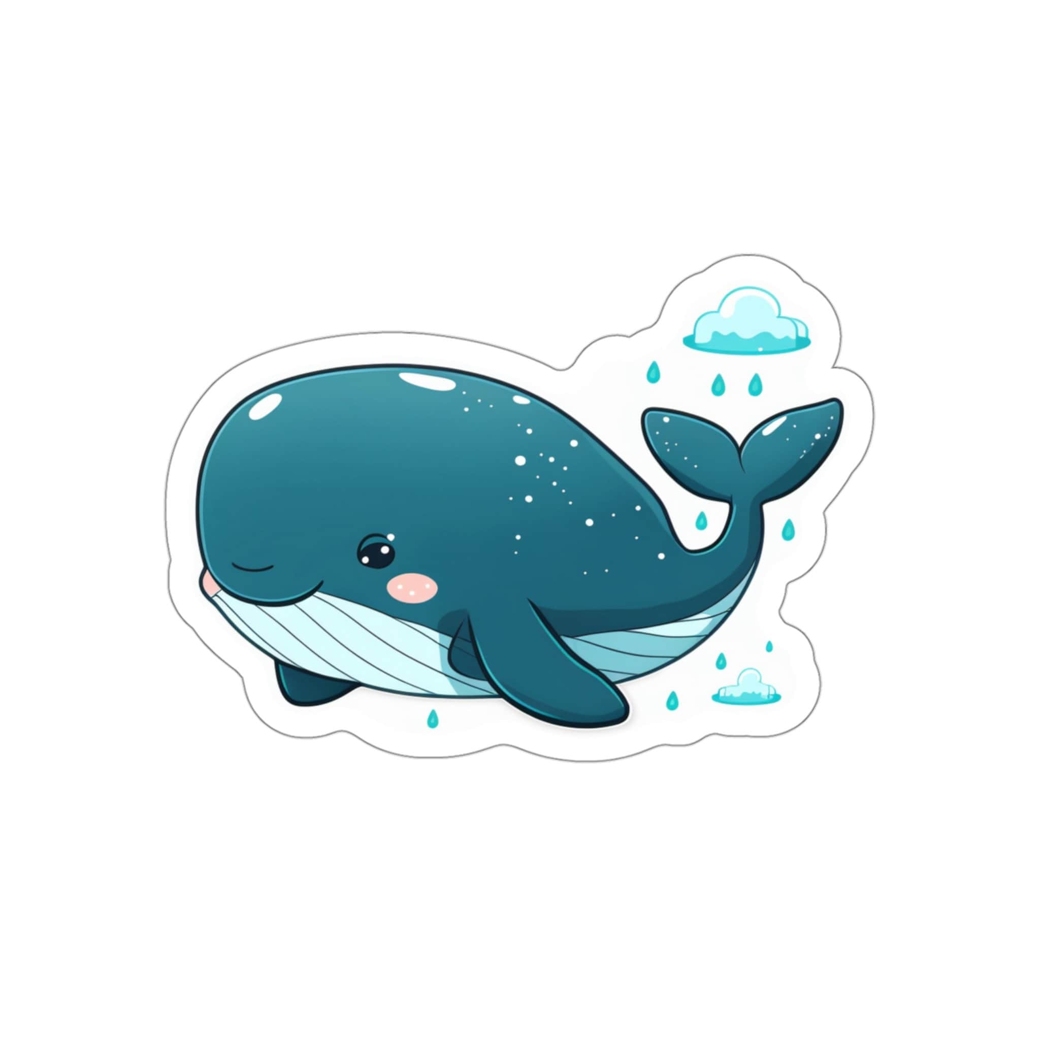 Blue Whale Cute Cartoon Sticker Whale Sticker Sea Stickers - Etsy