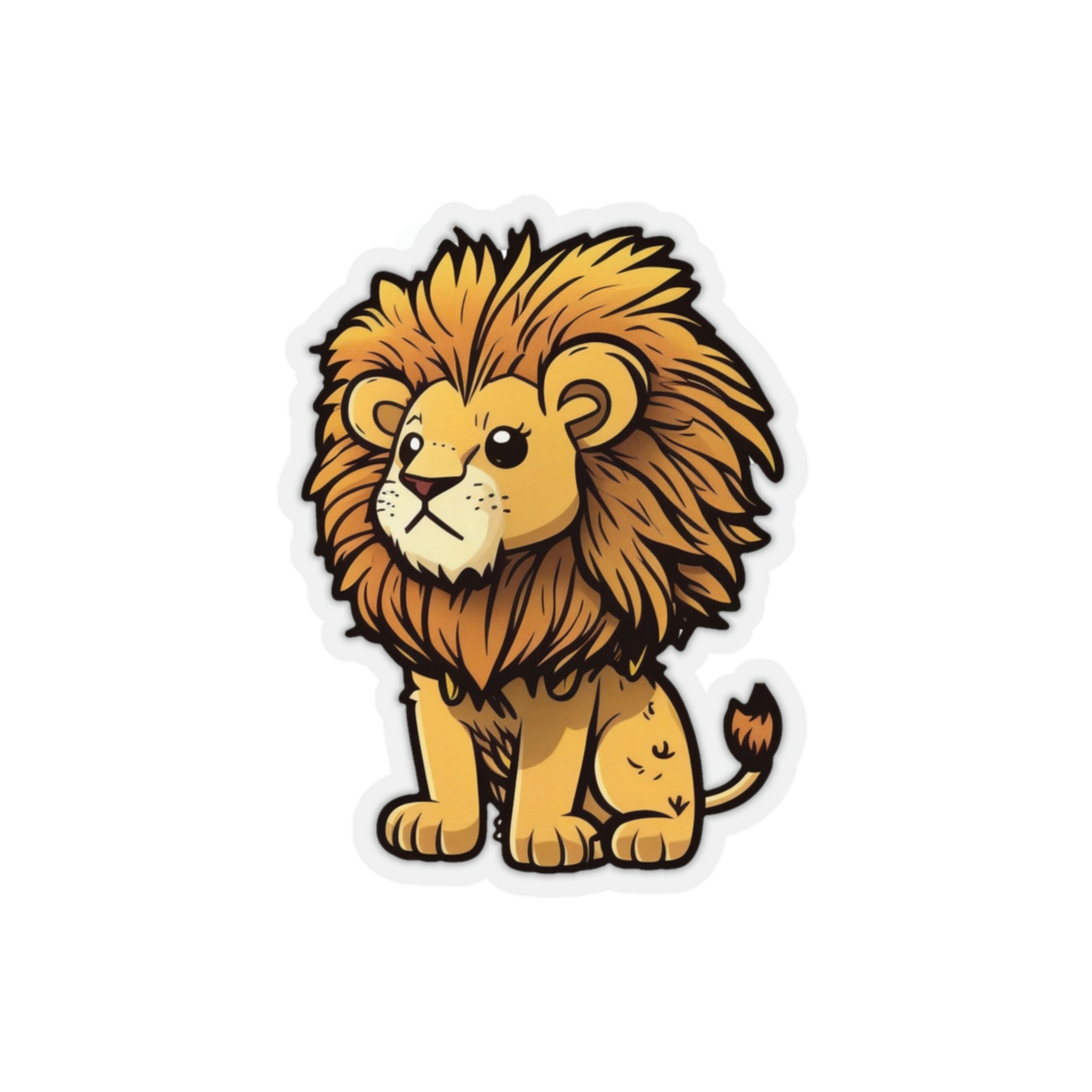 Cute Lion Cartoon Sticker Lion Sticker Cute Face Sad Lion - Etsy