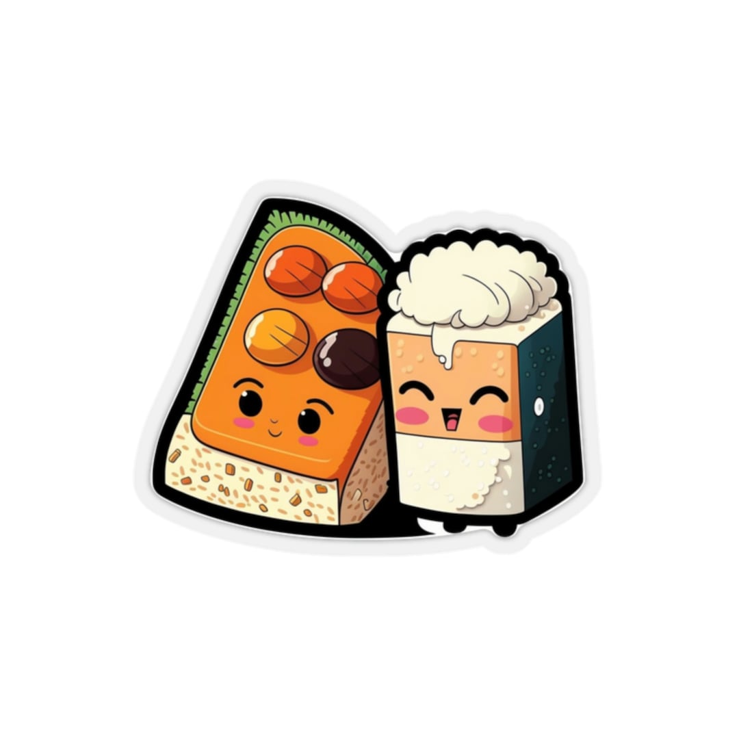 Sushi Cute Sticker Sushi Cartoon Stickers Food Stickers Cute Faces ...