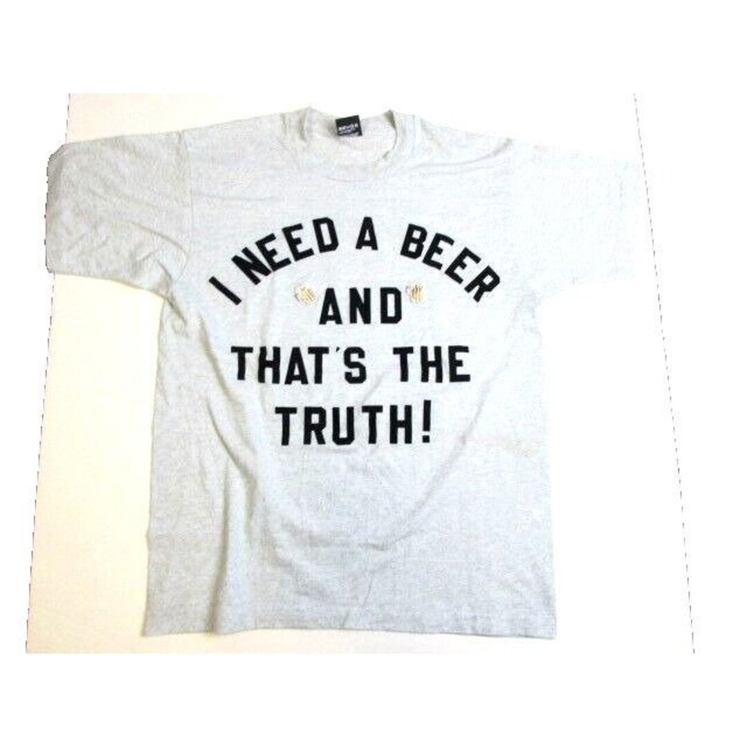 Vintage Beer Shirt Adult Large Single Stitch Screen Stars Custom Print ...