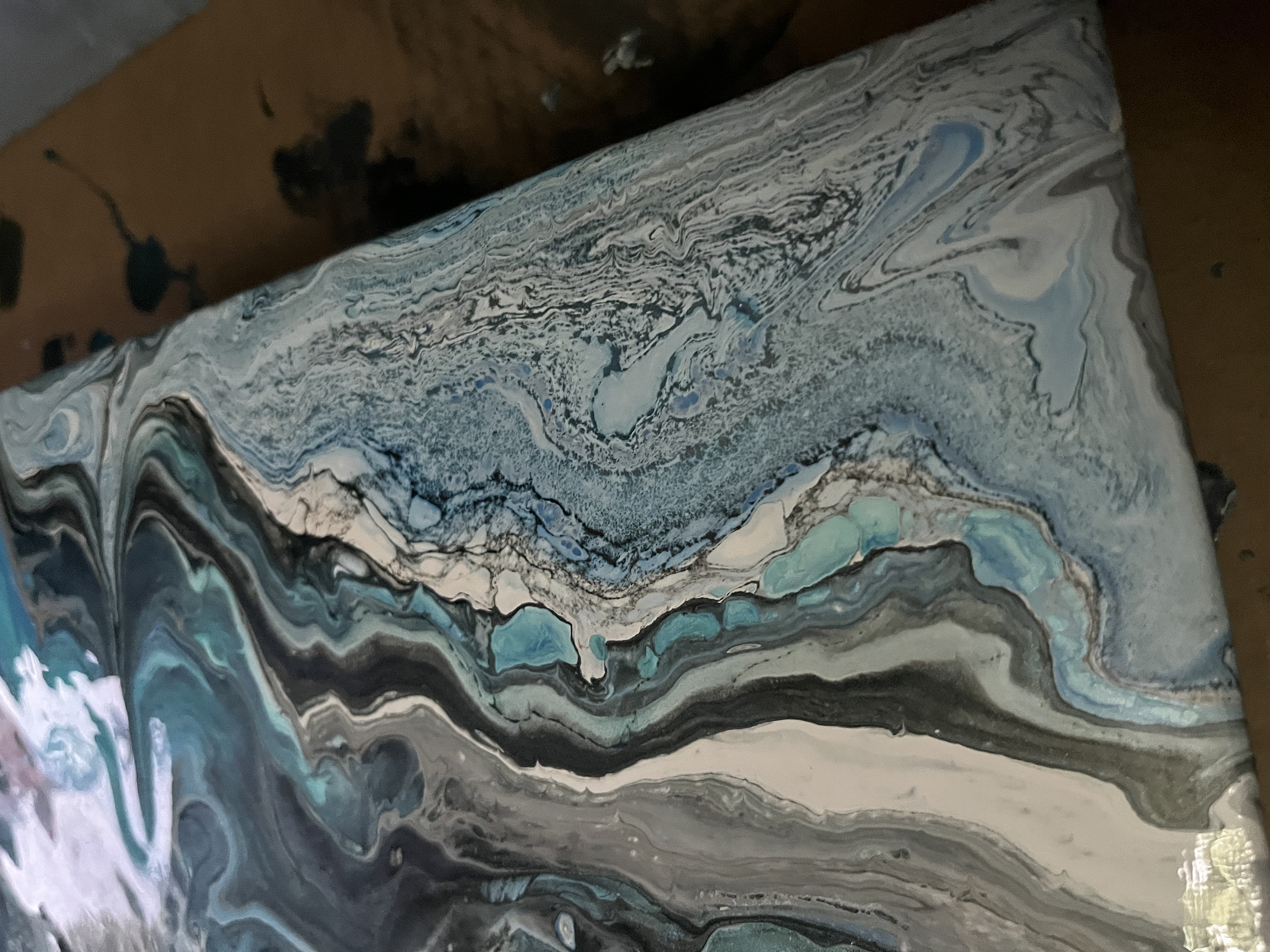 Glacier Skies - Best Marble Blue Premium Print of My Pour Painting ...