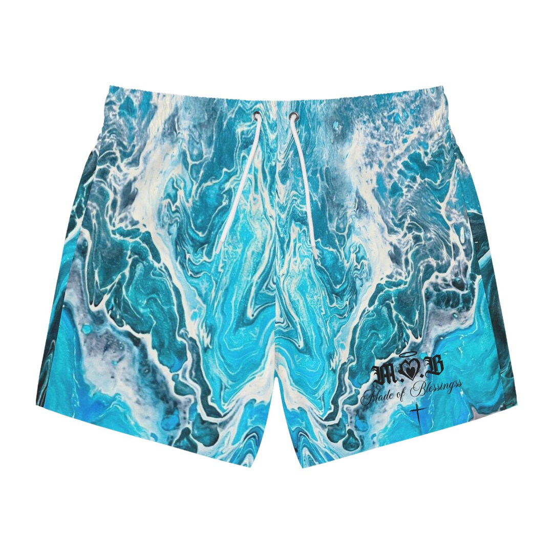 Ocean Mist Swim Trunks M.O.B Artist Made - Etsy