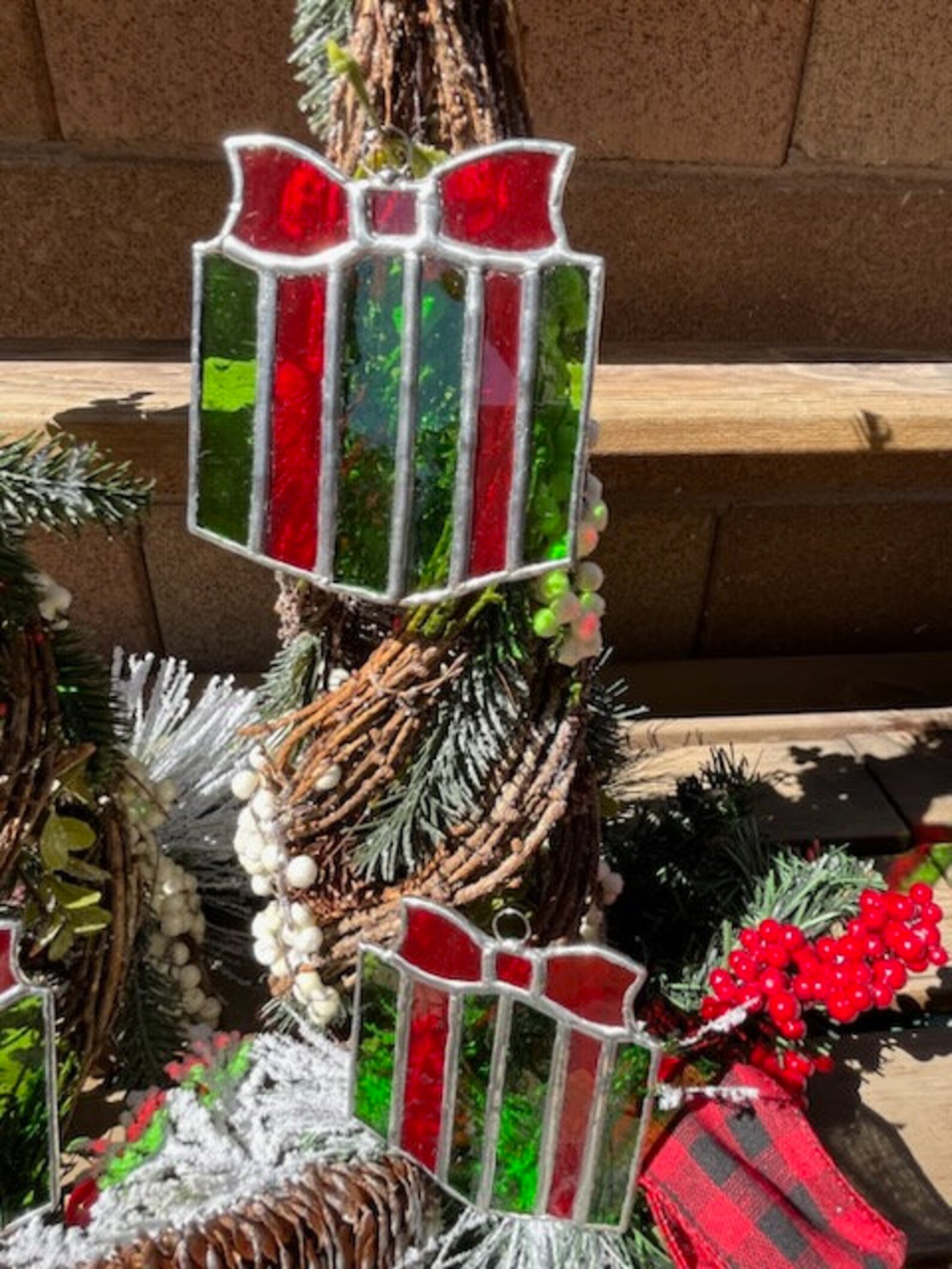 Stained Glass Present Set of 2 - Etsy