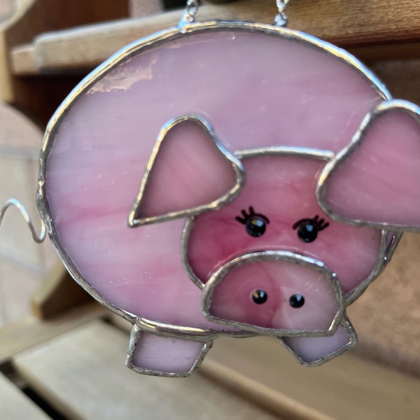 Stained Glass Pig - Etsy