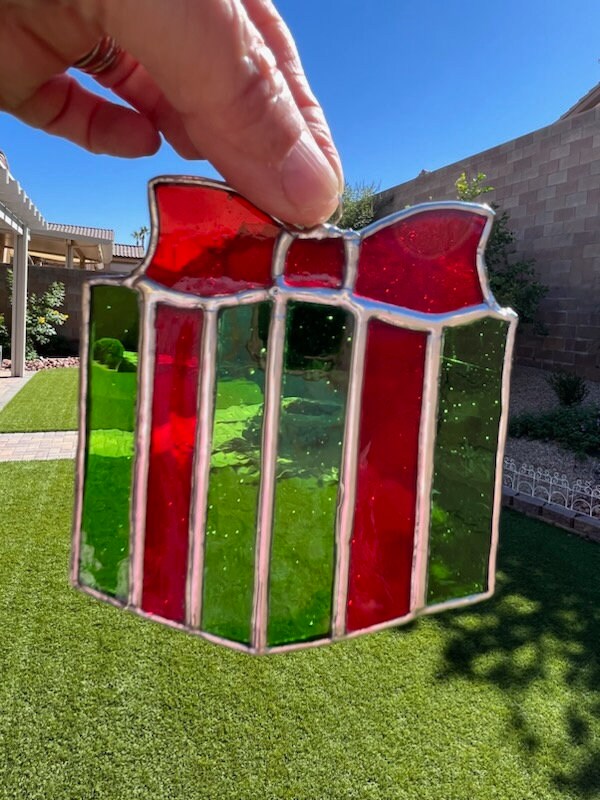 Stained Glass Present Set of 2 - Etsy