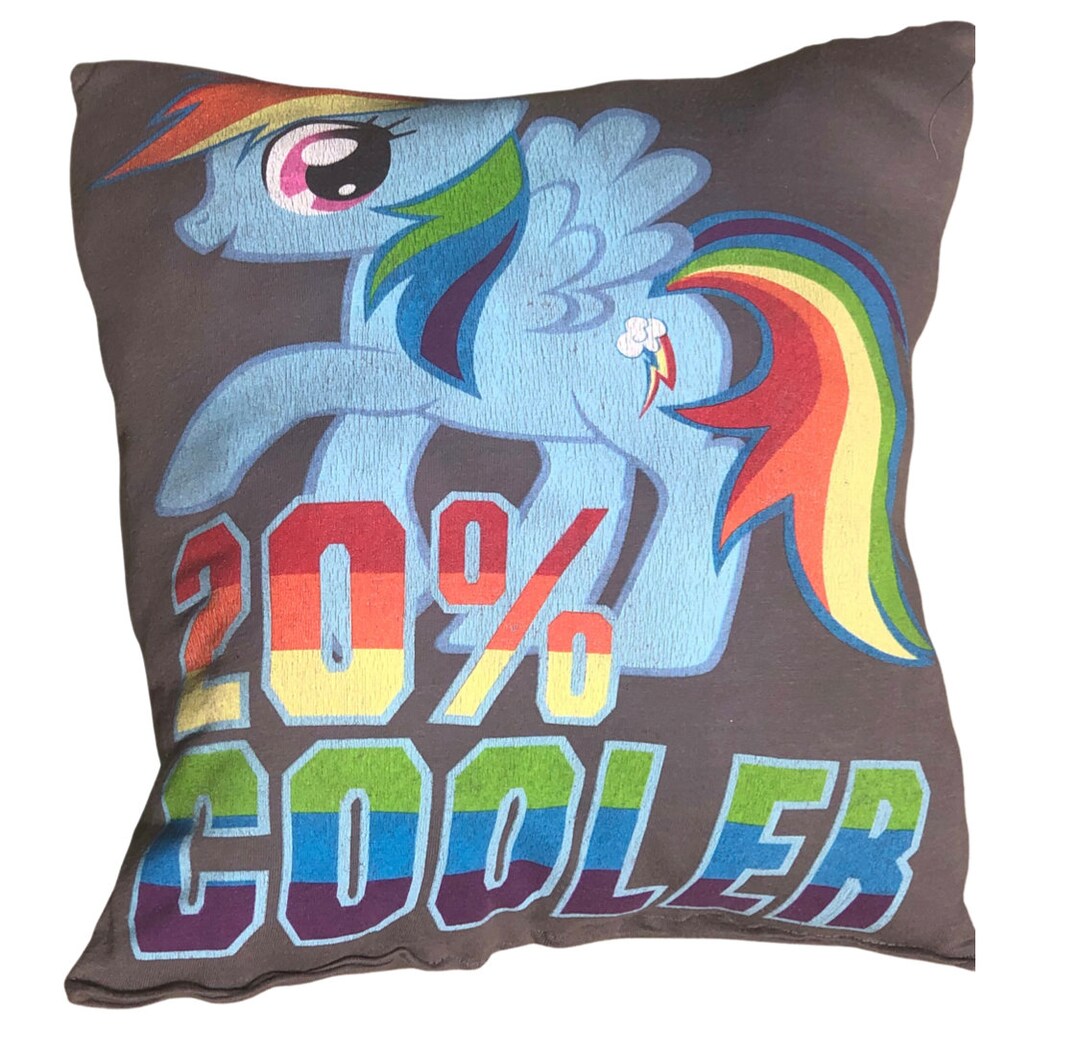Rainbow Dash '20% Cooler' Tee Shirt Pillow - Handcrafted MLP Decor - Etsy