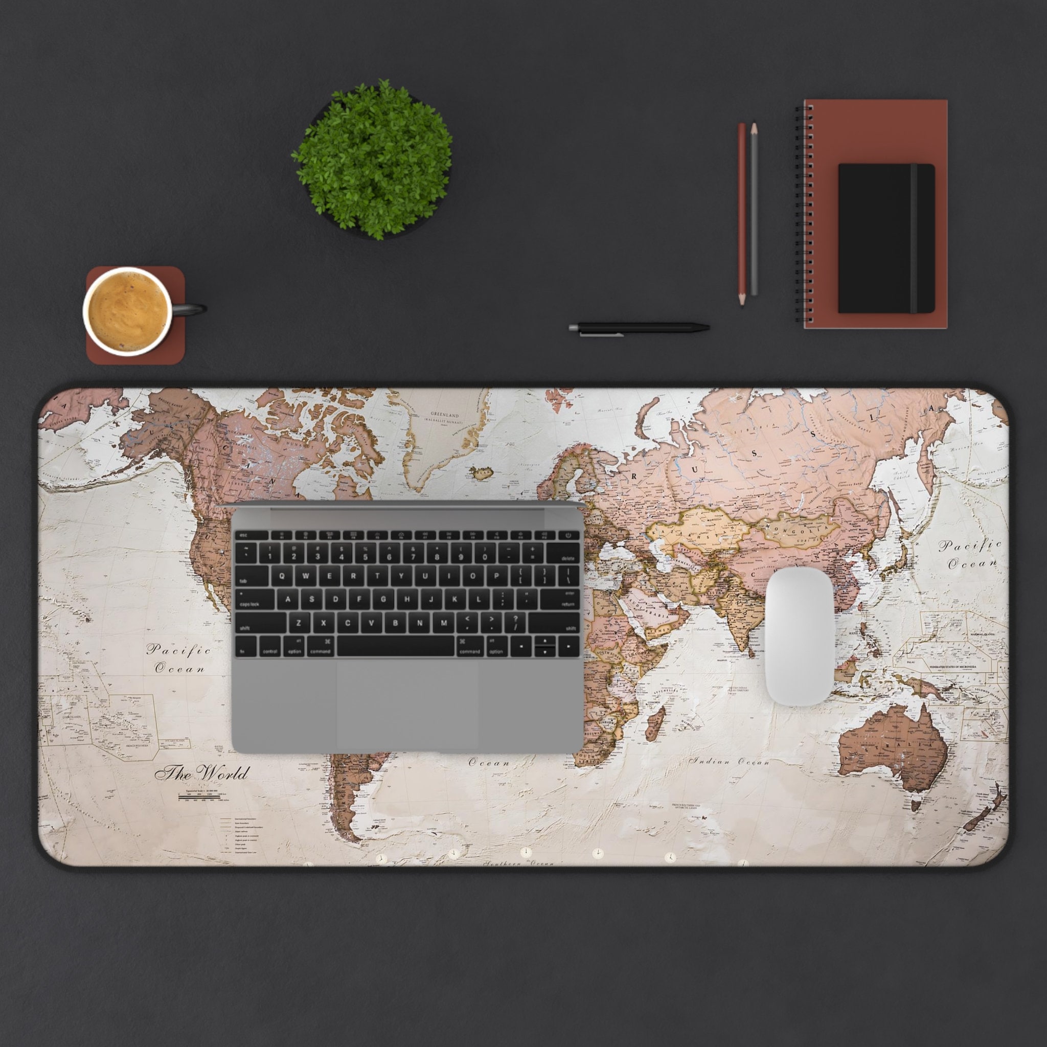 A Relief Map of the World Desk Mat 2 Different Sizes Desk - Etsy Australia