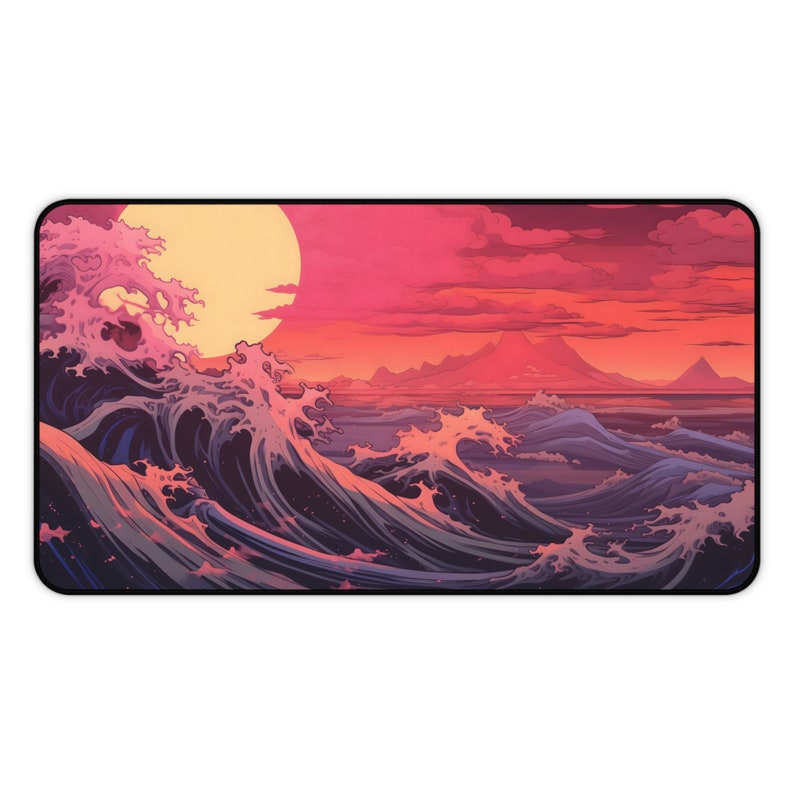 Ocean Wave Sunset Desk Mat 3 Different Desk Mat Sizes - Etsy