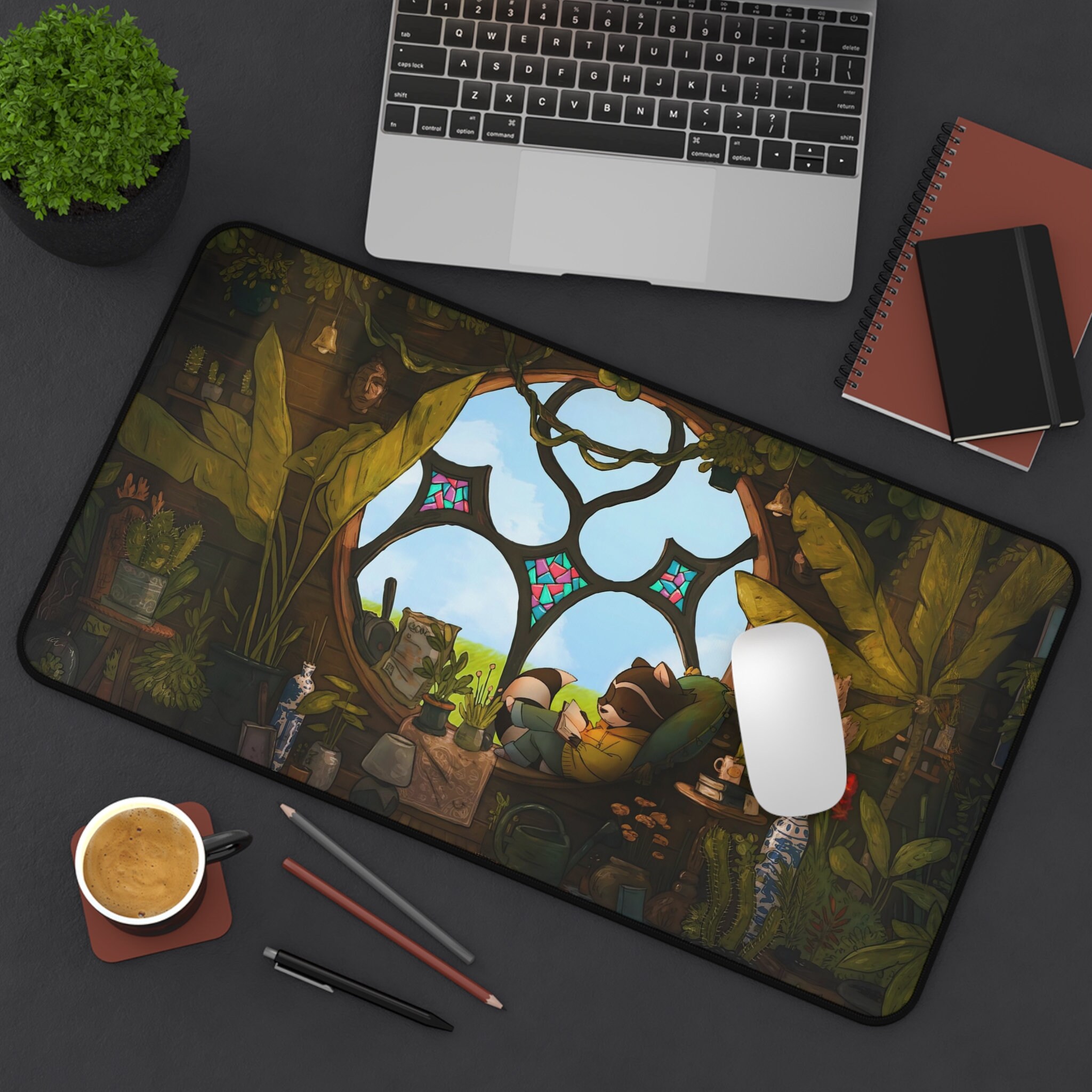 Raccoon Desk Mat | 3 Different Sizes Desk Mat - Etsy