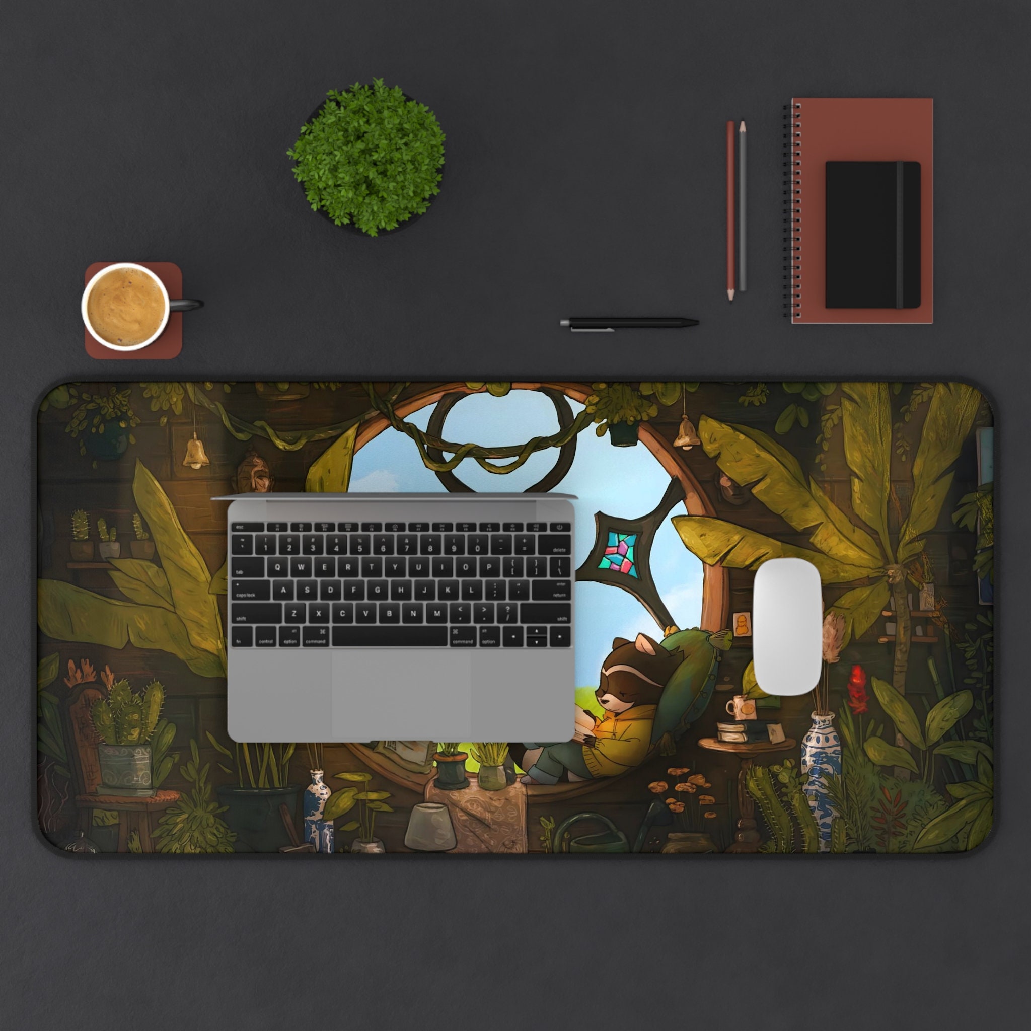 Raccoon Desk Mat 3 Different Sizes Desk Mat - Etsy