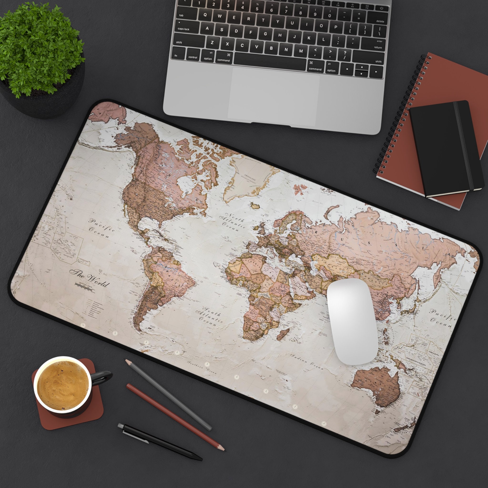 A Relief Map of the World Desk Mat 2 Different Sizes Desk - Etsy Australia