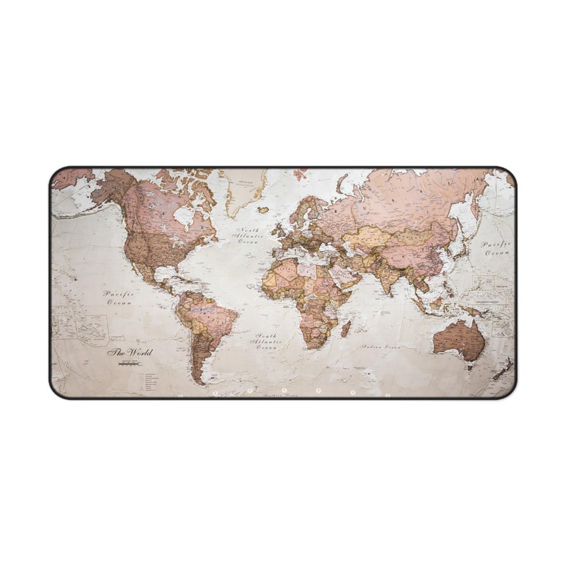 A Relief Map of the World Desk Mat | 2 Different Sizes Desk Mat - Etsy ...