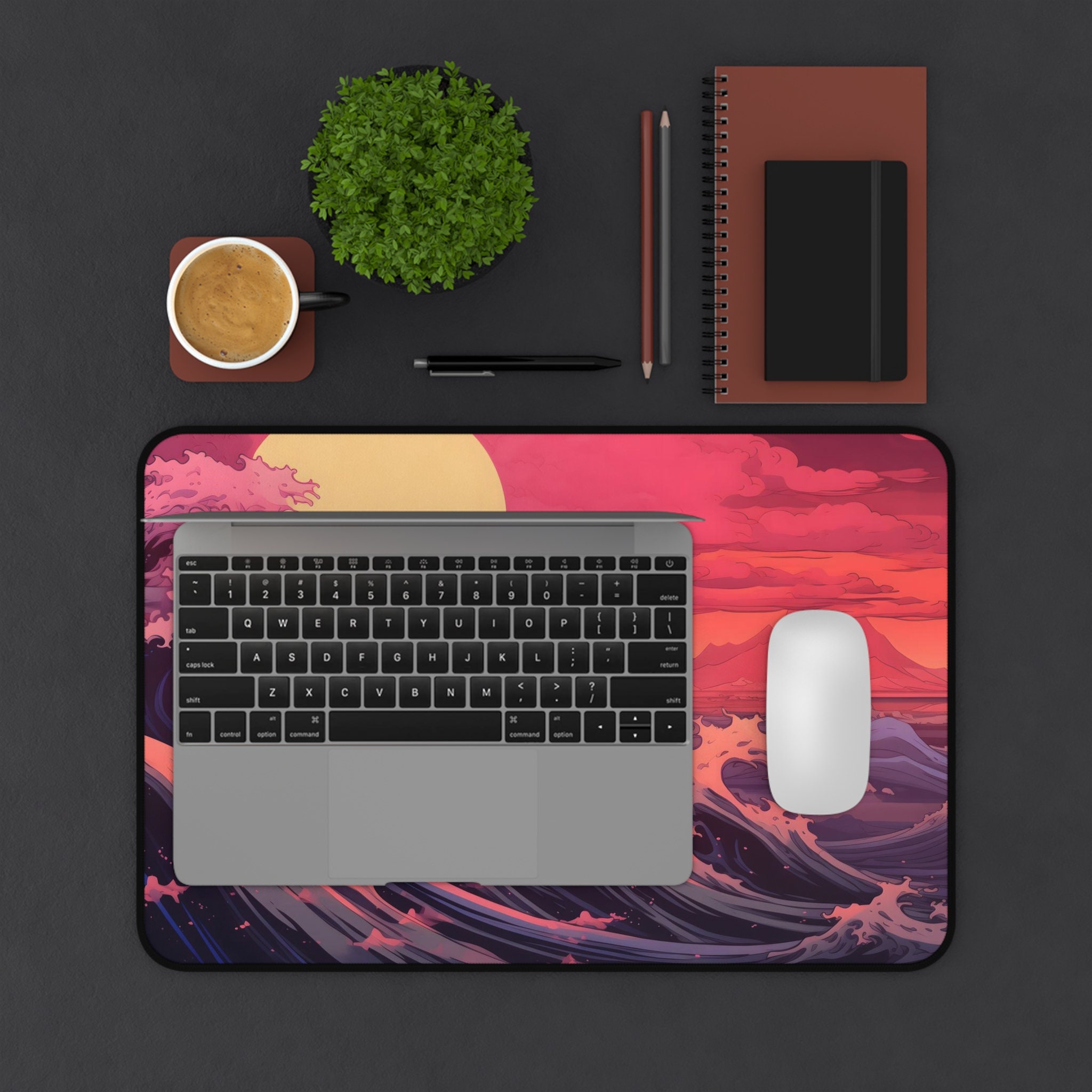 Ocean Wave Sunset Desk Mat | 3 Different Desk Mat Sizes - Etsy