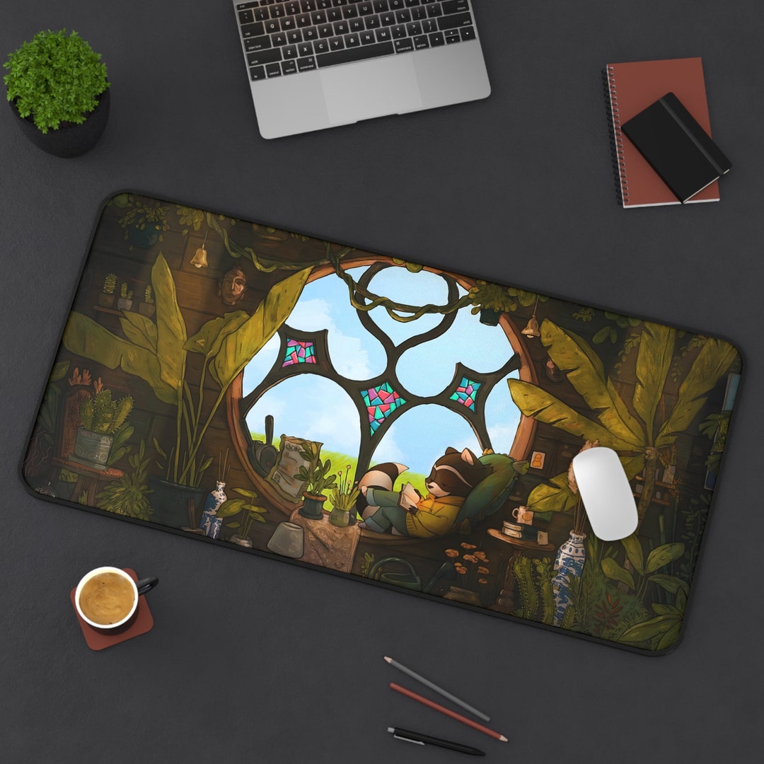 Raccoon Desk Mat | 3 Different Sizes Desk Mat - Etsy