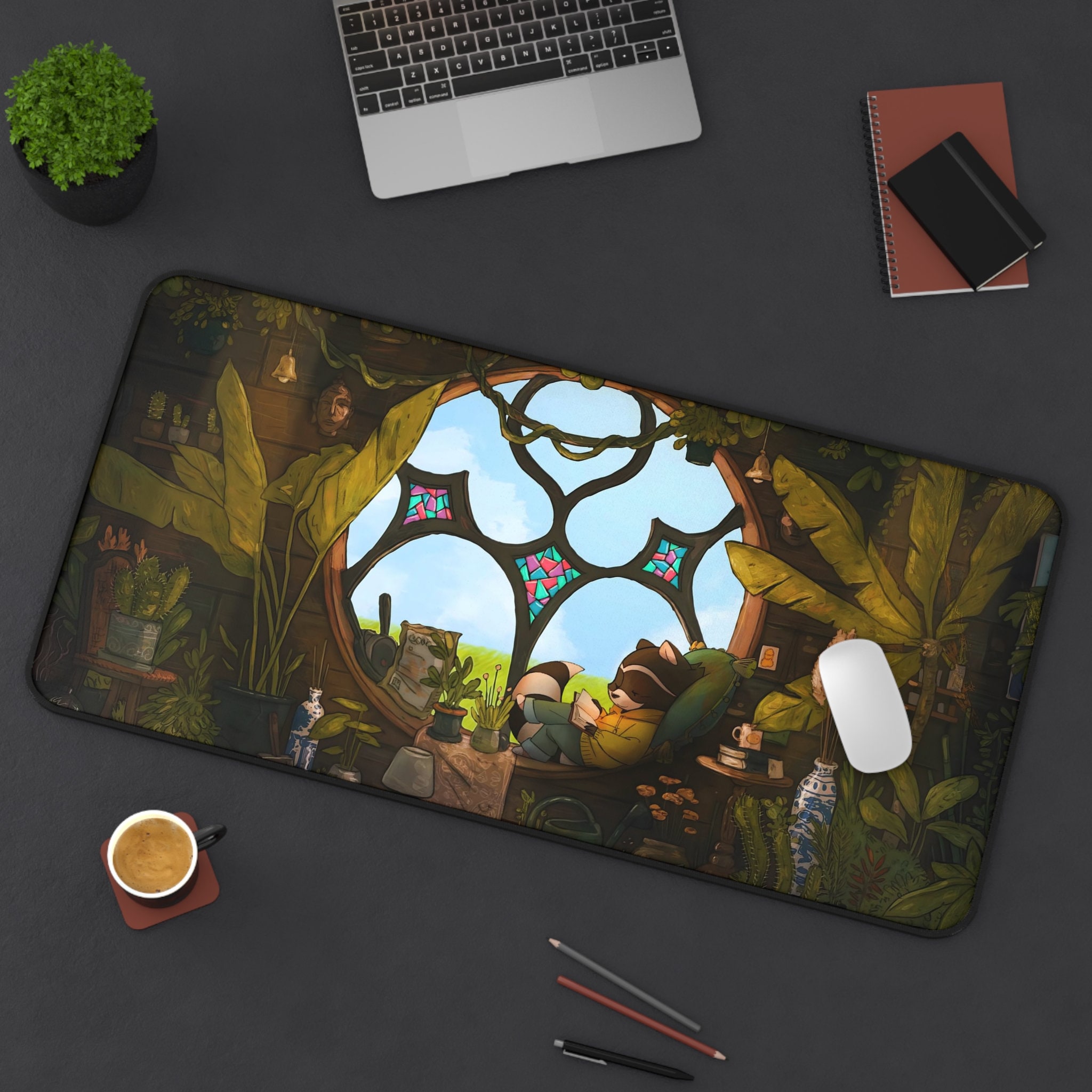 Raccoon Desk Mat | 3 Different Sizes Desk Mat - Etsy